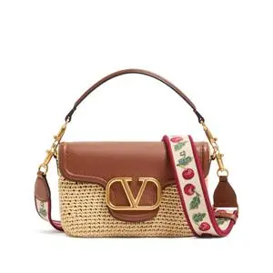 Valentino Garavani Raffia Shoulder Bag - Cream