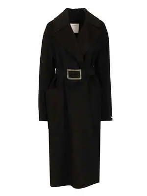 Sportmax Pure Wool Dressing Gown Coat - Black