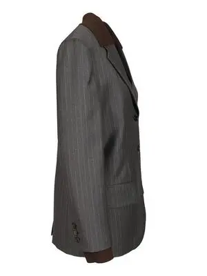 Miu Miu Striped Wool Blazer - Gray