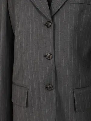 Miu Miu Striped Wool Blazer - Gray