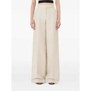 Max Mara Linen Palazzo Trousers - Cream