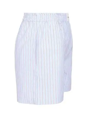 Attico Striped Cotton Shorts - Blue