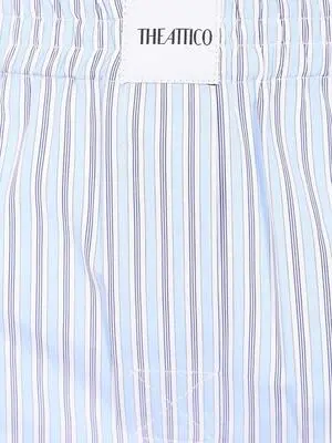 Attico Striped Cotton Shorts - Blue