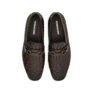 FERRAGAMO Woven Leather Loafers