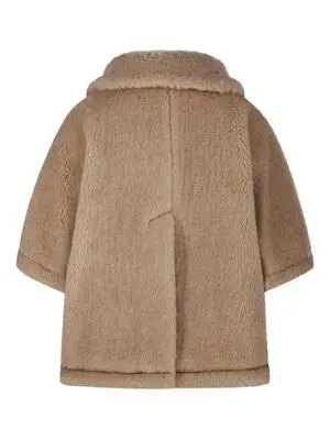 Max Mara Corvino Cape In Alpaca And Cashmere - Cream