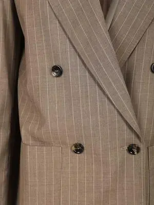 Max Mara Oversized Virgin Wool Double-breasted Pinstripe Blazer