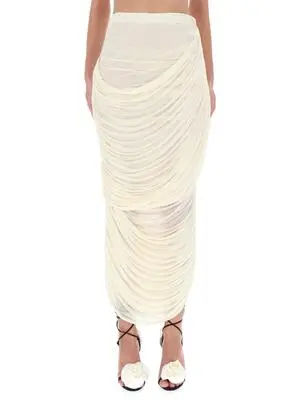 Magda Butrym Draped Midi Skirt - Cream