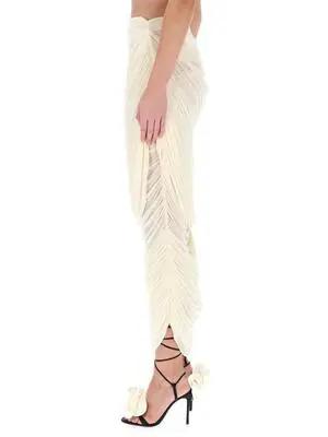 Magda Butrym Draped Midi Skirt - Cream