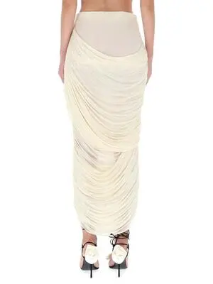 Magda Butrym Draped Midi Skirt - Cream