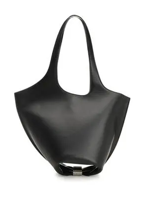 Attico La Scoop Leather Shoulder Bag - Black