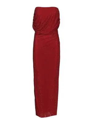 SELF-PORTRAIT Rhinestone Drape Midi Dress - Multicolor