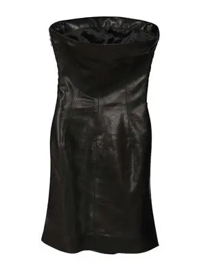 Amiri Draped Lambskin Mini Dress