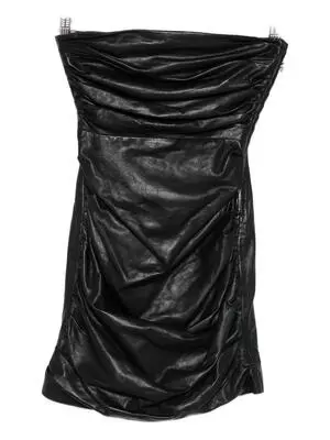 Amiri Draped Lambskin Mini Dress