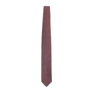 LANVIN Circle Dot Silk Neck Tie - Red