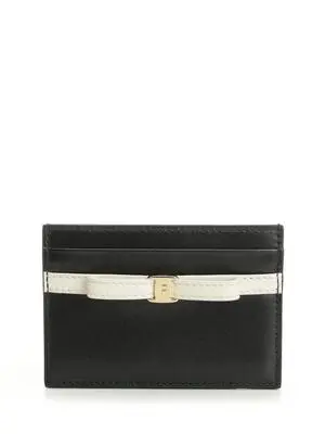 FERRAGAMO Leather Card Holder - Black
