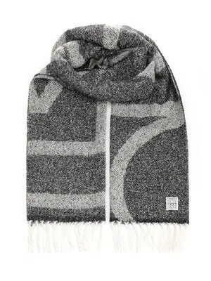 TOTEME Toteme Women Monogram Jacquard Scarf Black