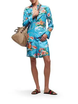 Gucci Printed Silk Twill Shorts - Multicolor