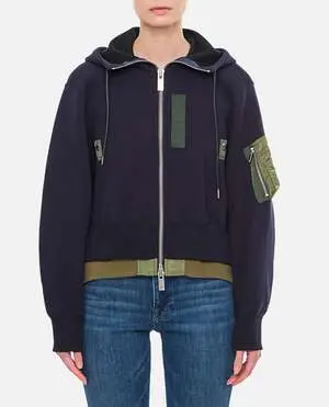Sacai Sponge Sweat X Nylon Twill Hoodie - Multicolor