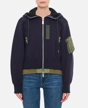 Sacai Sponge Sweat X Nylon Twill Hoodie - Multicolor