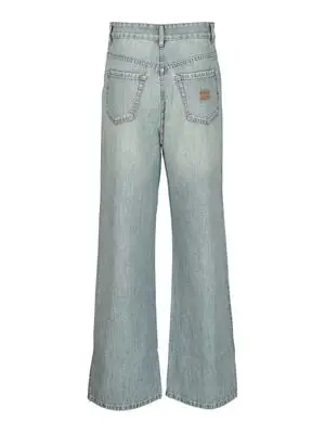Miu Miu Chambray Denim Trousers - Blue