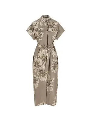 Brunello Cucinelli Printed Cotton Dress - Multicolor
