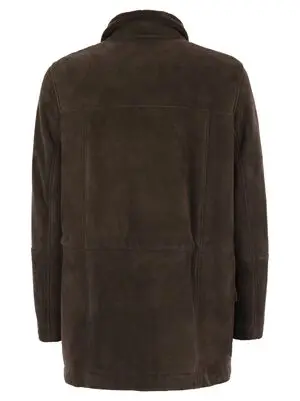Brunello Cucinelli Tone-on-tone Suede Shearling Coat
