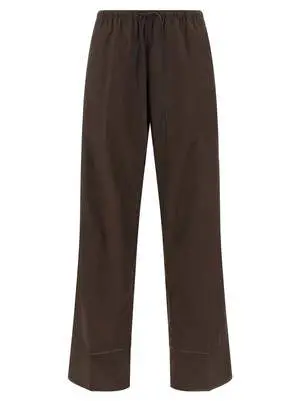 YVES SALOMON Leather Insert Pants - Brown