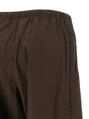 YVES SALOMON Leather Insert Pants - Brown
