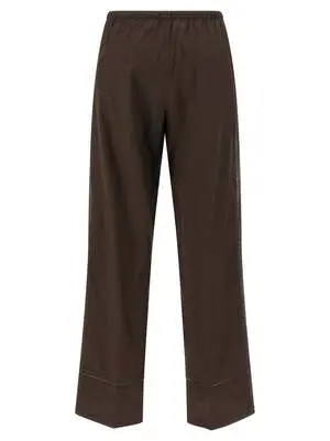 YVES SALOMON Leather Insert Pants - Brown