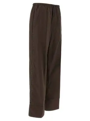 YVES SALOMON Leather Insert Pants - Brown