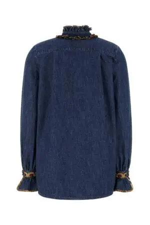 Valentino Garavani Chambray Denim Blouse - Blue