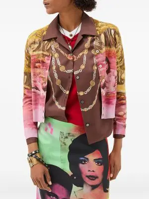 Versace Printed Silk Cardigan