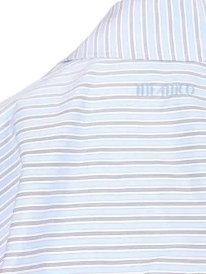 Attico Striped Cotton Mini Dress - Blue