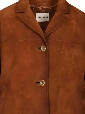 Miu Miu Suede Jacket - Brown