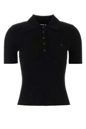 COURREGES Viscose Blend Polo Shirt - Black
