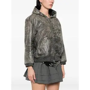 Alexander Wang Grey Jackets Leather Jackets
