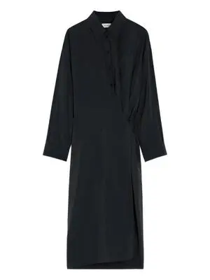 LEMAIRE Twisted Silk Blend Shirt Dress - Gray