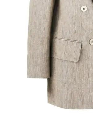 Max Mara Linen Double-breasted Jacket - Multicolor
