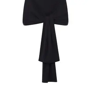 TOTEME Cotton Crew Neck Draped Short Sleeve T-shirt - Black
