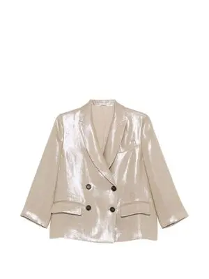 Brunello Cucinelli Linen Double-breasted Jacket - Multicolor
