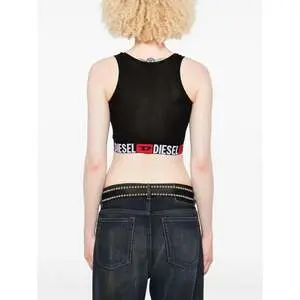 DIESEL® Crew Neck Sleeveless Logo Underband Top