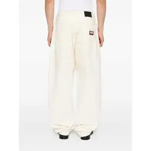 WILLY CHAVARRIA Denim Wide-leg Jeans - Cream