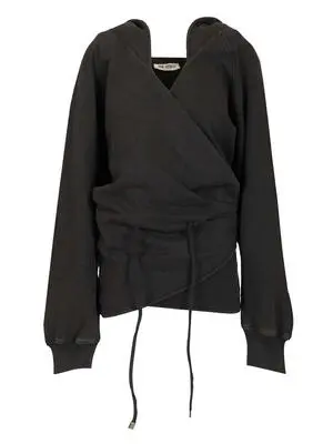 Attico Jersey Sweatshirt Dress - Black