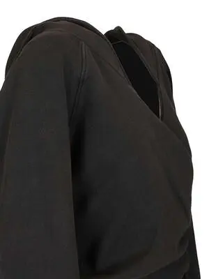 Attico Jersey Sweatshirt Dress - Black