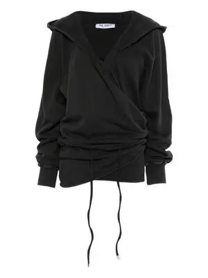 Attico Jersey Sweatshirt Dress - Black