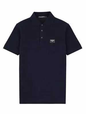 Dolce & Gabbana Polo Con Patch Logo - Blue