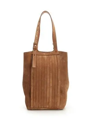 GOLDEN GOOSE 24/7 Suede Shoulder Bag - Brown