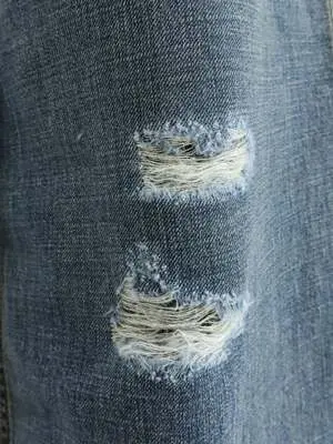 Dior Destroyed-effect Blue Denim Jeans