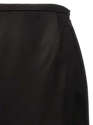 Saint Laurent Viscose Satin Pencil Skirt