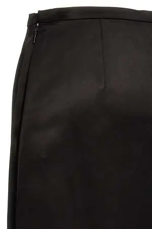 Saint Laurent Viscose Satin Pencil Skirt